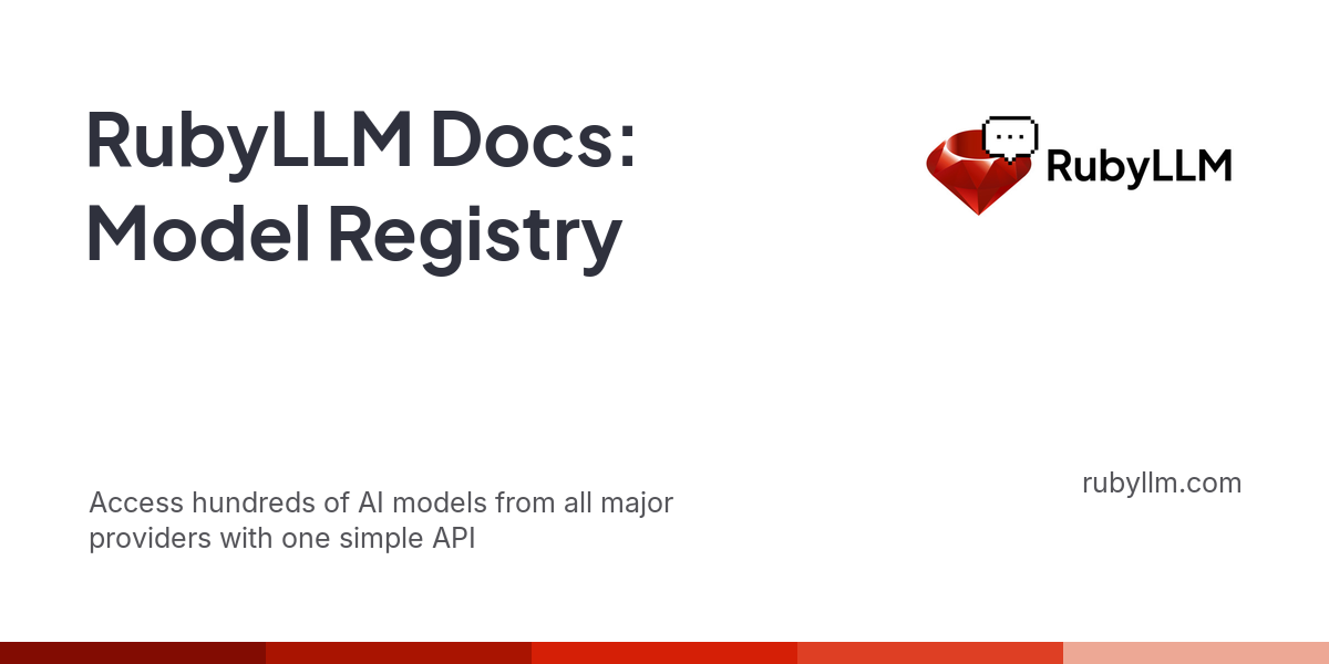 Model Registry | RubyLLM