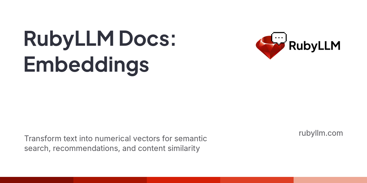 Embeddings | RubyLLM