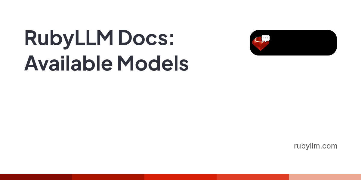 Available Models | RubyLLM